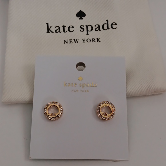 kate spade | Jewelry | Kate Spade Spot The Spade Pave Halo Spade Studs ...